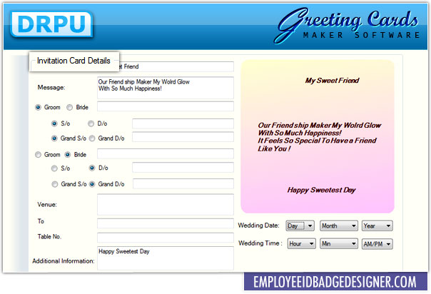Greeting Card Designing Software screenshots for how to create greetings