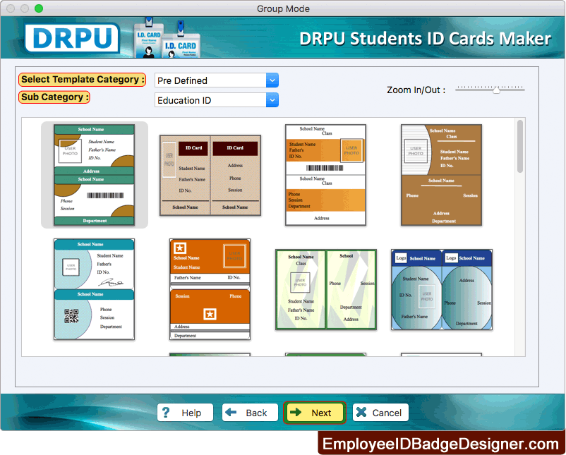 Students ID Cards Maker for Mac screenshots to design student ID Cards ...