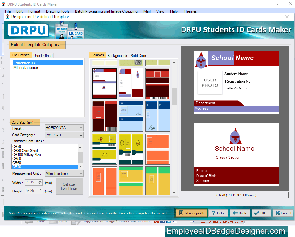 Student ID Card Designing Software Screenshots of how to generate ...