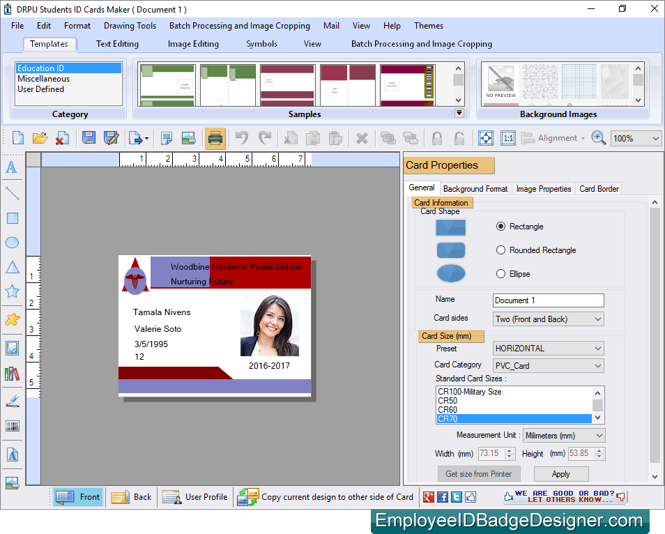 Student ID Card Designing Software Screenshots of how to generate ...