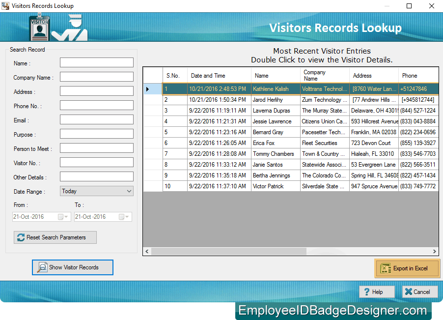 Gate Pass Designing Software Screenshots shows how to maintain visitor ...